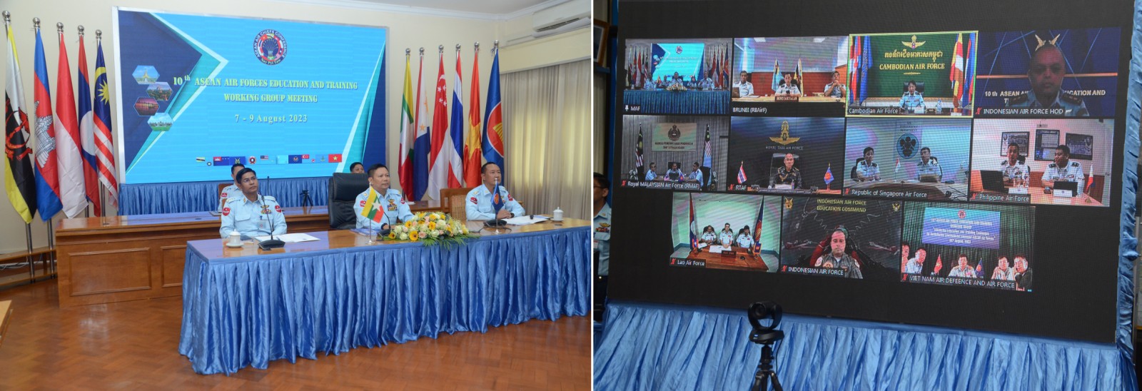 အာဆီယံလေတပ်ဦးစီးချုပ်များအစည်းအဝေးတွင် နိုင်ငံရေးနှင့်စစ်ရေးကိစ္စများ ဆ